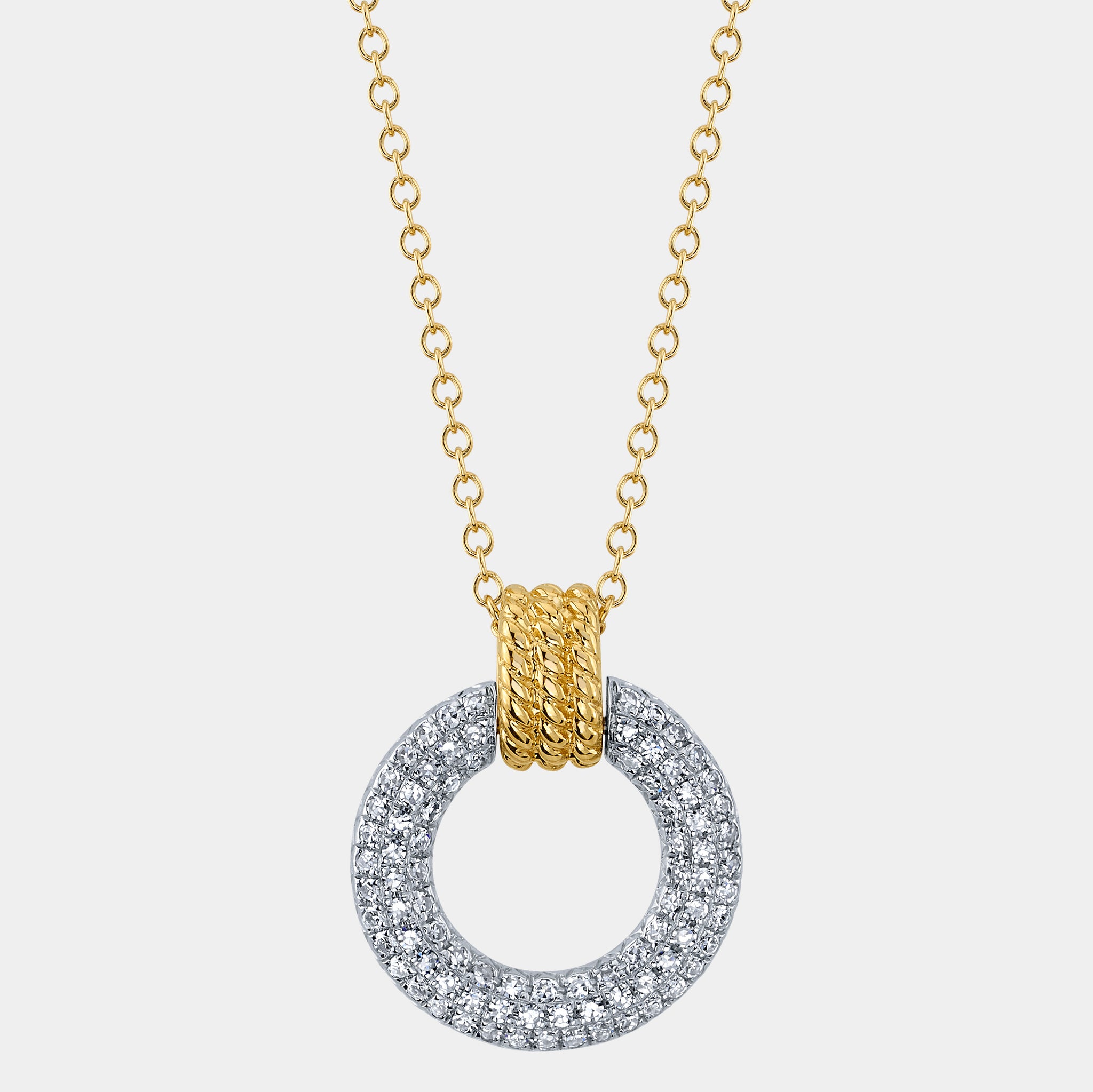 Shy Creation | Diamond Circle Necklace | 14K Gold